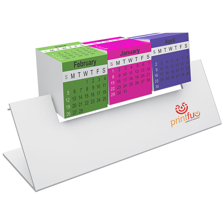 Rotating Cubes Acrylic Calendar - ThePrintFun